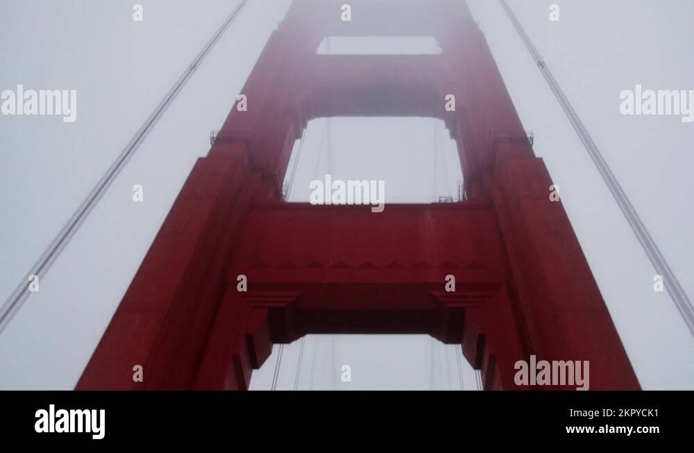 Cinematic establishing shot driving by scenic majestic Golden Gate ...