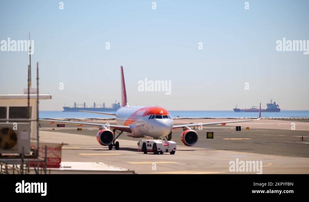 EasyJet Airbus In The Gibraltar International Airport, Gibraltar ...