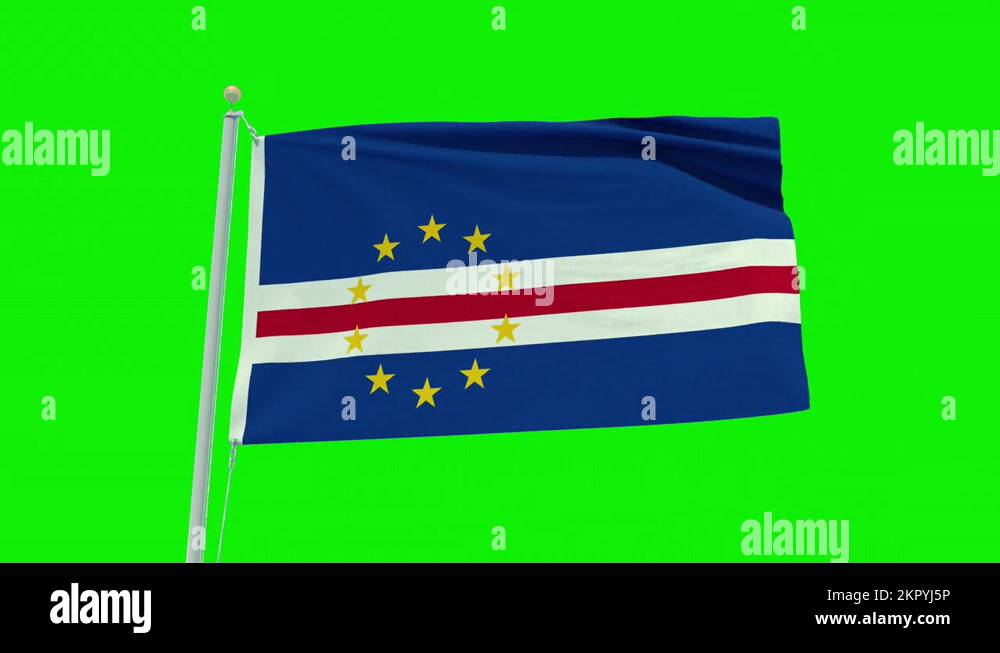 Seamless loop animation of the Cape Verde flag on a green screen ...