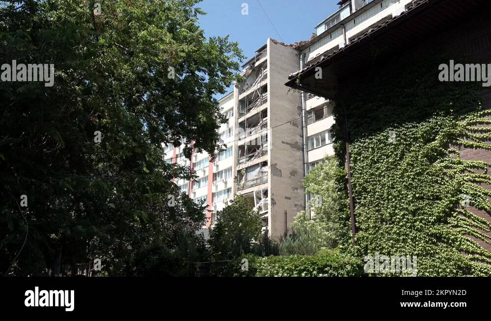 The rear of a hotel lies damaged with its centre destroyed, floors ...