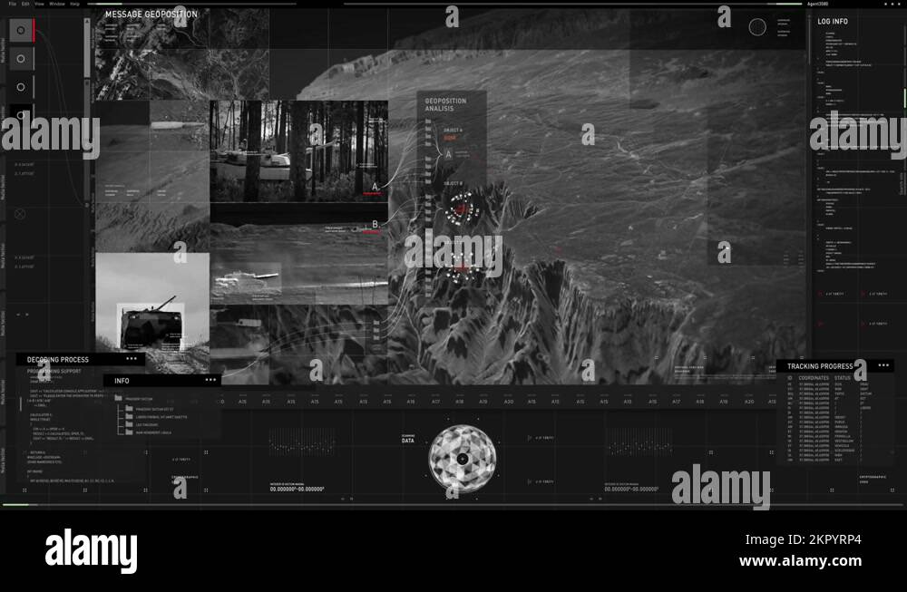Military Spy Analysis System Calculating Coordinates Of Enemy Armored ...