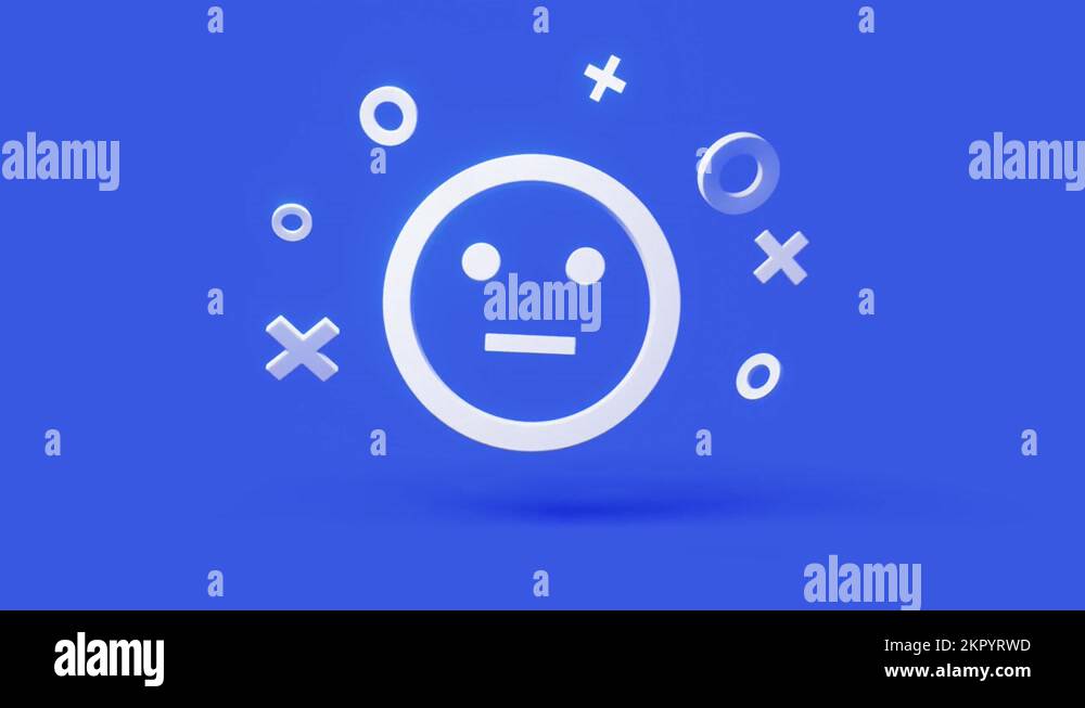 Neutral 3d icon on a simple blue background 4k seamless animation loop ...