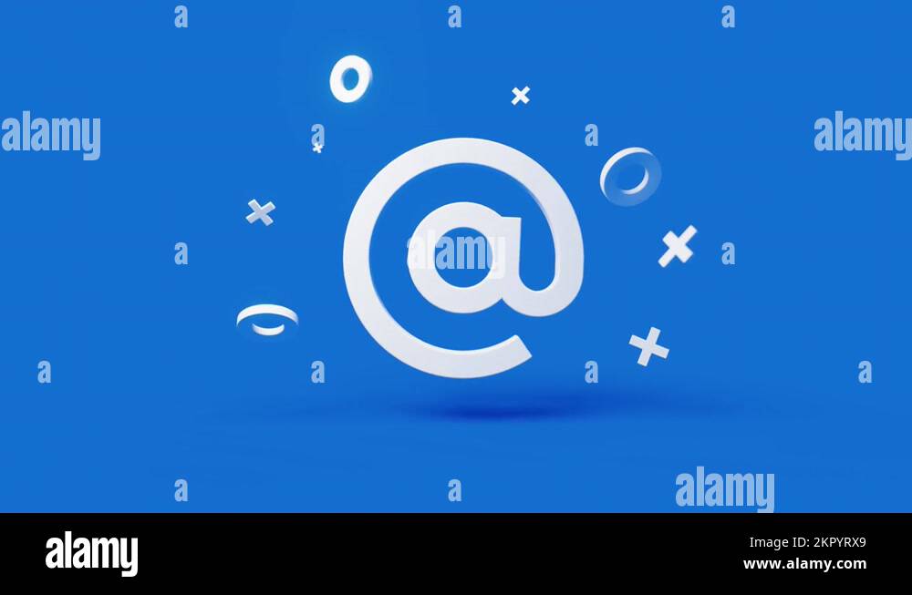 Email 3d icon on a simple blue background 4k seamless animation loop ...
