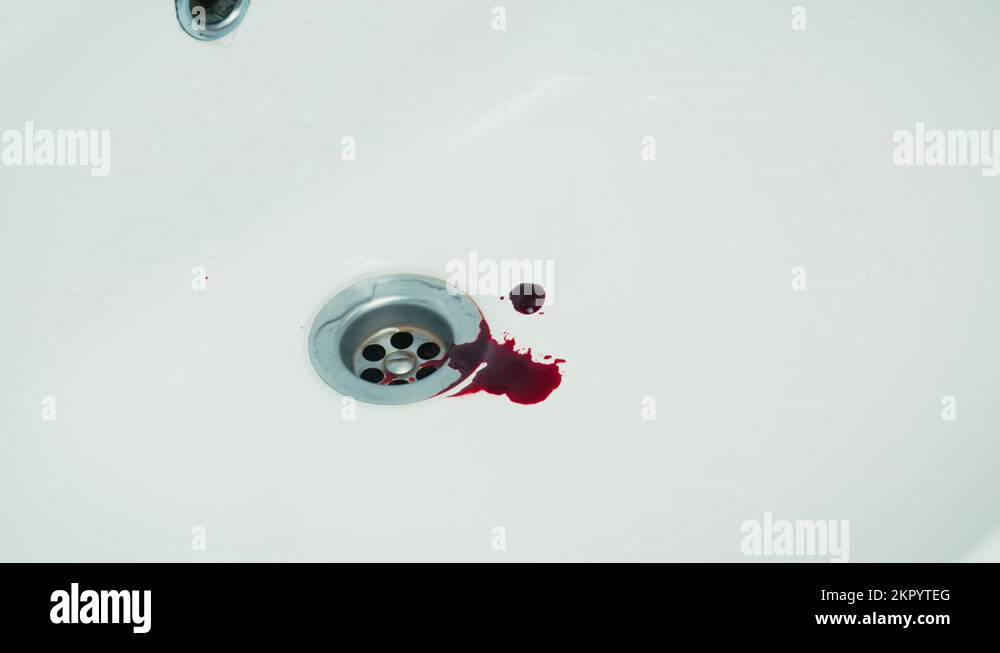 Drops of blood from cut, wound or nose drip into sink Stock Video Footage - Alamy