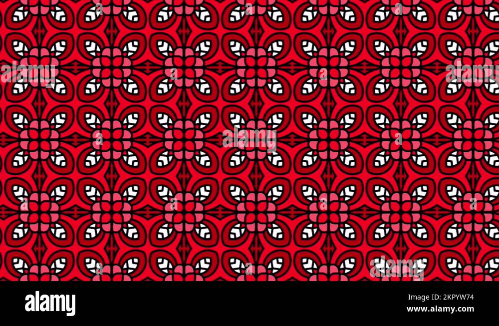 Seamless tile pattern animation with floral signs. Panning Stock Video ...