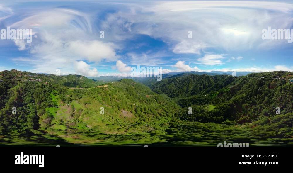 Jungle and mountains in Philippines. Equirectangular panoramic. 8k ...