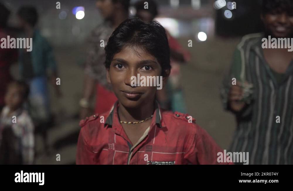 Indian Slum Boy Smiling at Camera in Excitement of Photo | 4K Stock ...