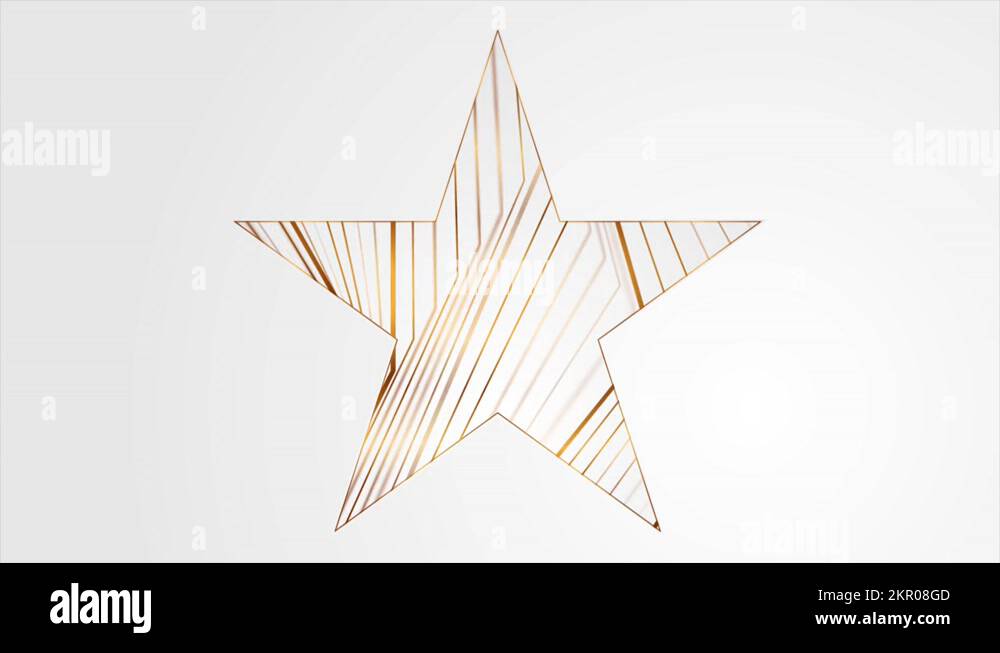 Stars with curved refracted golden lines abstract motion design Stock ...