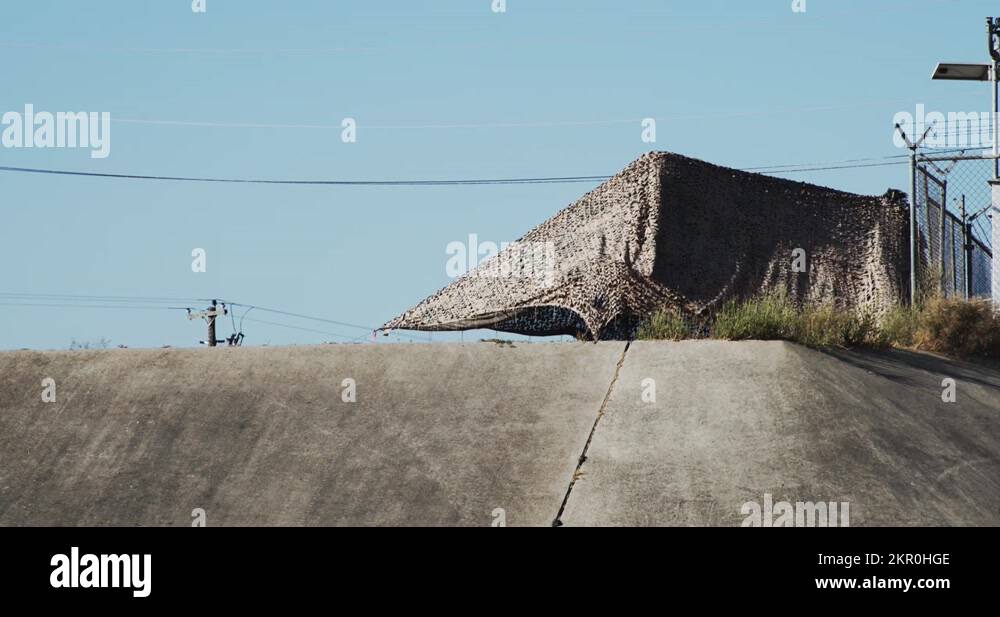 The mesh covering of a Listening Post-Observation Post set up by Texas ...
