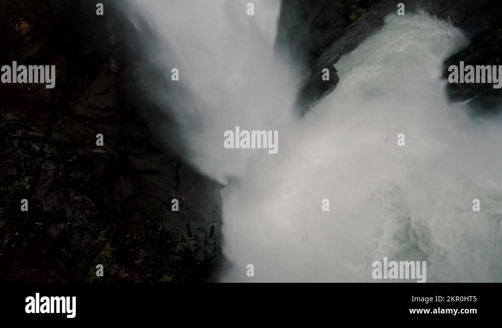 Powerful Water Cascade At The Pailon del Diablo (Devil's Cauldron Stock ...