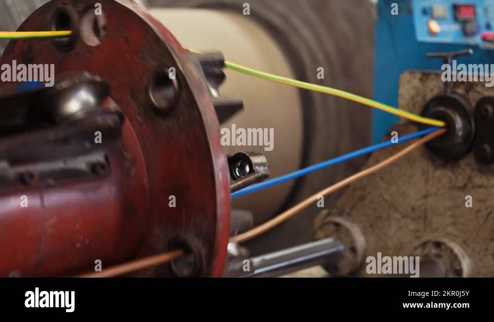Cable factory. manufacturing process of wires and cables. 4K Stock ...