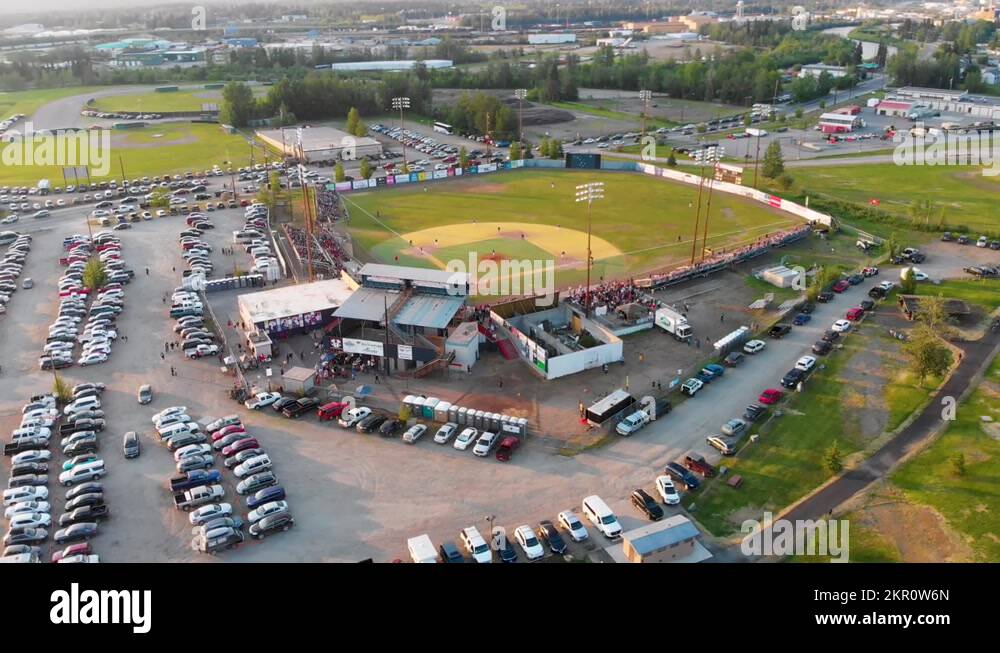 4K Drone Video of Goldpanners Baseball Game in Fairbanks, Alaska on the ...