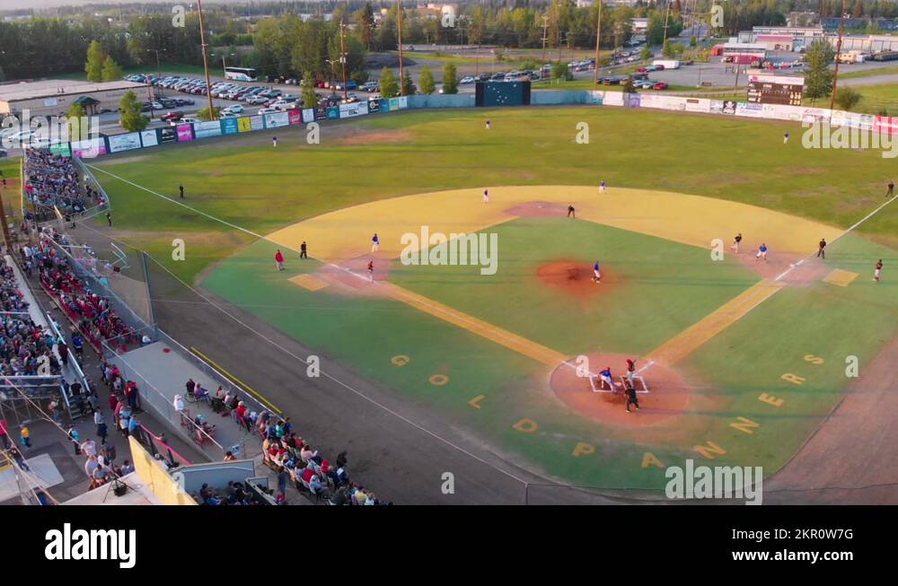 4K Drone Video of Baseball Game at Growden Memorial Field in Fairbanks ...