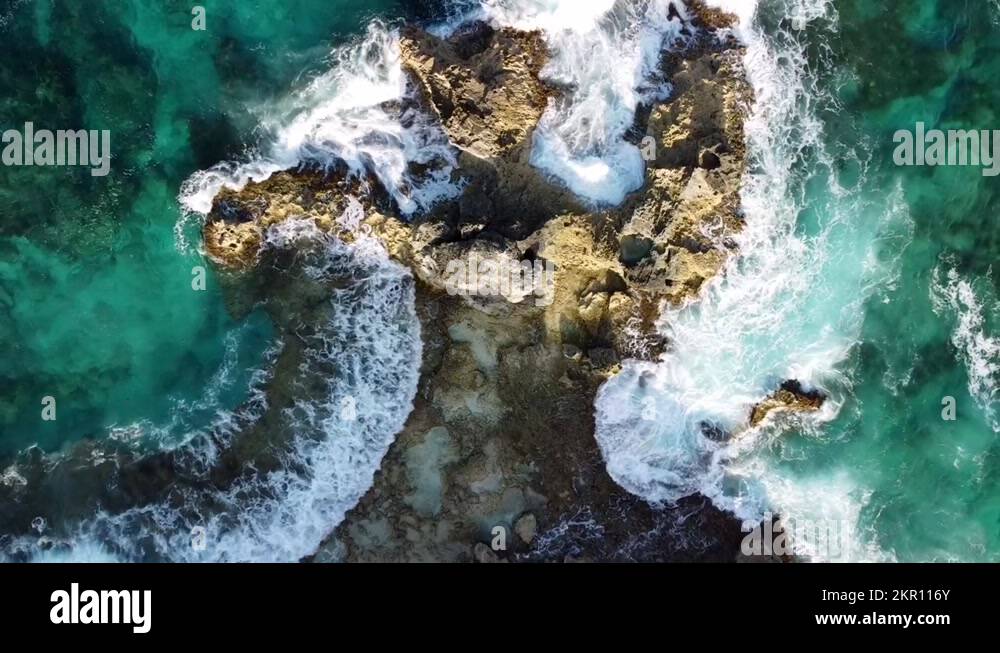 Punta Sur Isla Mujeras Mexico Cliffs from Above with Sea Turtles Stock ...