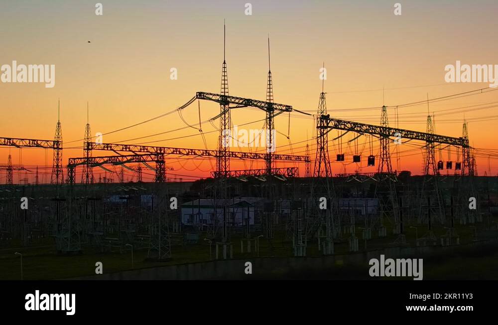 Sunset at electric substation Stock Videos & Footage - HD and 4K Video Clips - Alamy