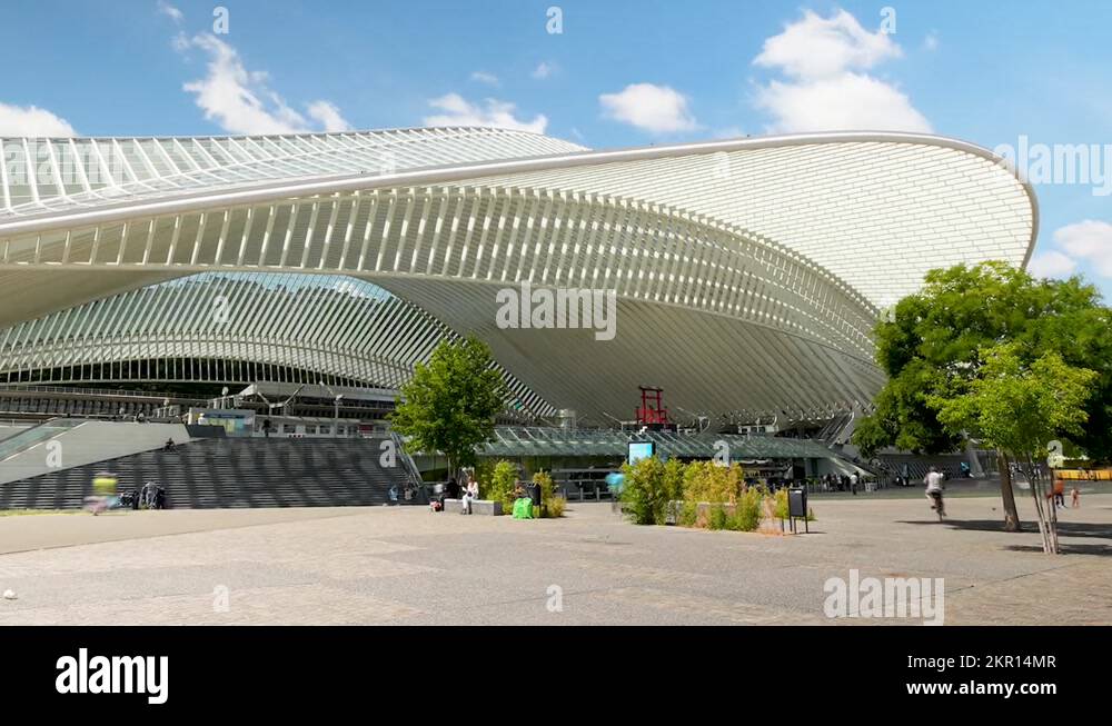 Liège-Guillemins Railway station in Liège, Belgium. Building designed ...
