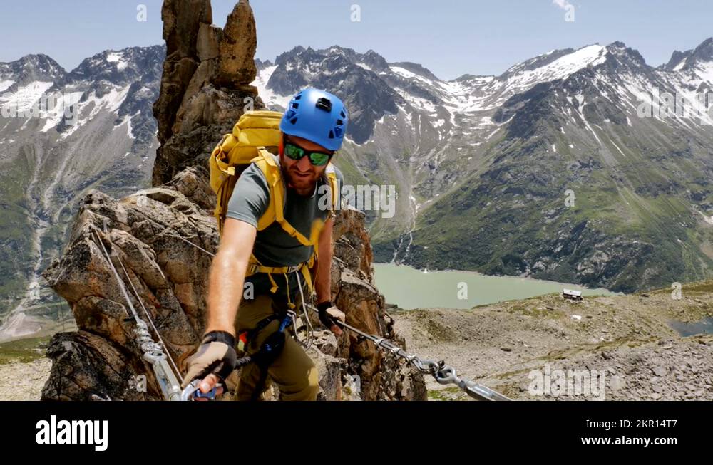 Man on via ferrata Stock Videos & Footage - HD and 4K Video Clips - Alamy