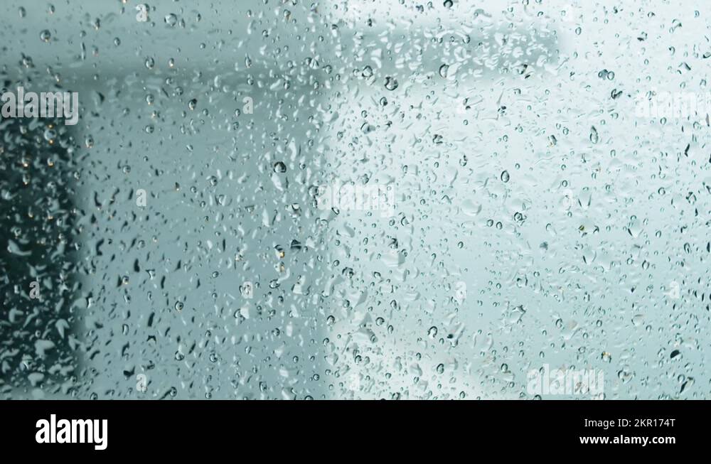 Water droplets on glass, Go Away. rain drops. Rain drops window 4K.Large rain Stock Video ...