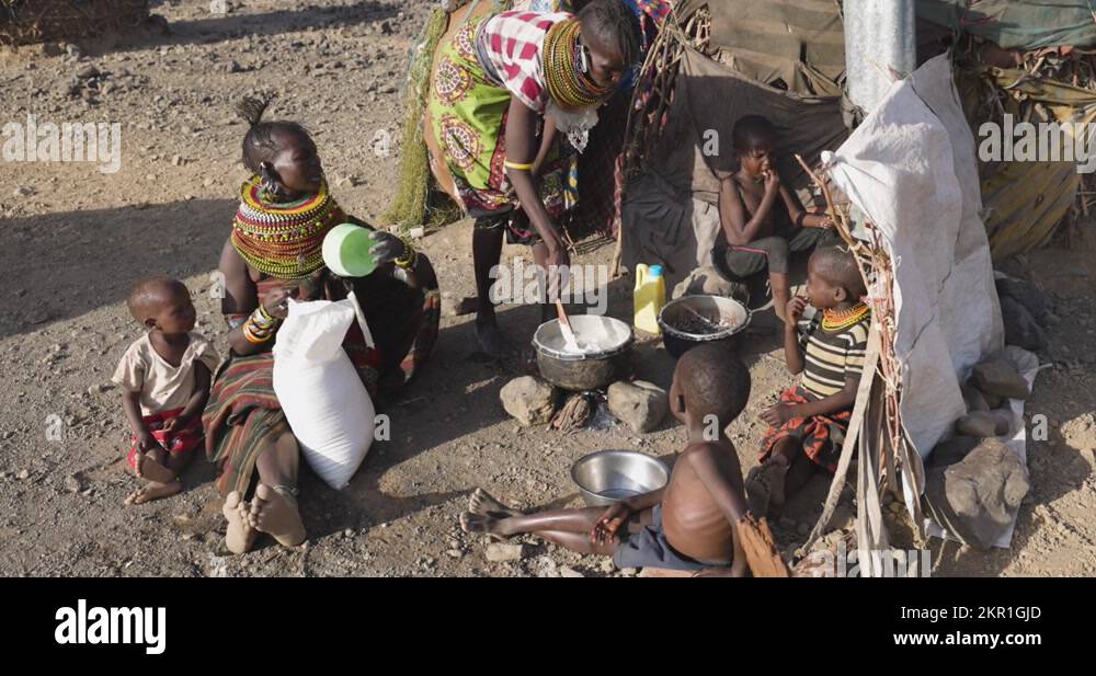 Malnourished children due to extreme poverty, drought and climate ...