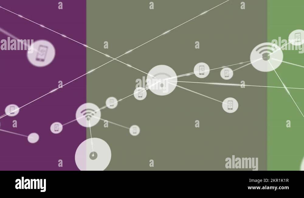 Animation colorful icons network connections Stock Videos & Footage ...