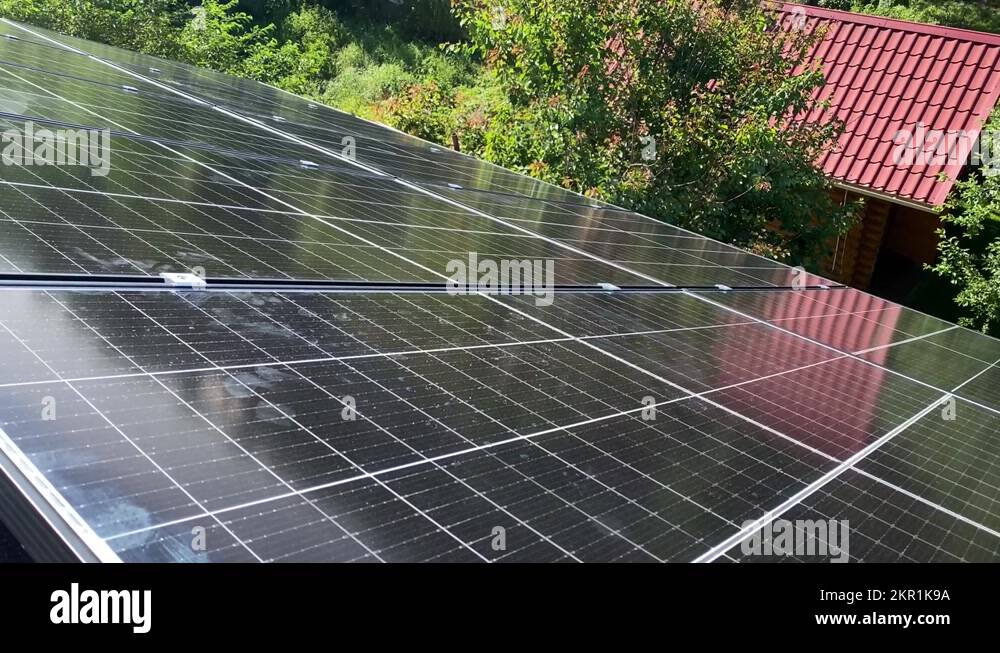 Finished result of Installation of PV solar panels Stock Video Footage ...