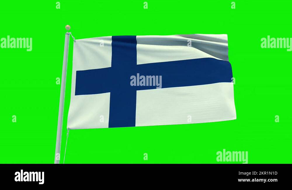 Seamless loop animation of the Finland flag on a green screen ...