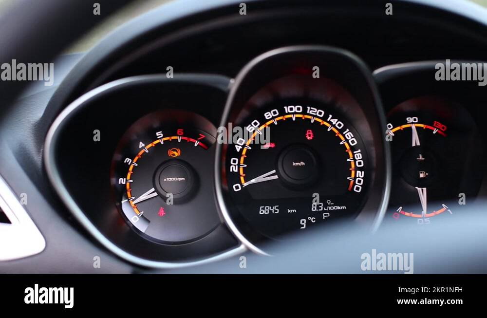 Speedometer tachometer dashboard in car Stock Videos & Footage - HD and ...