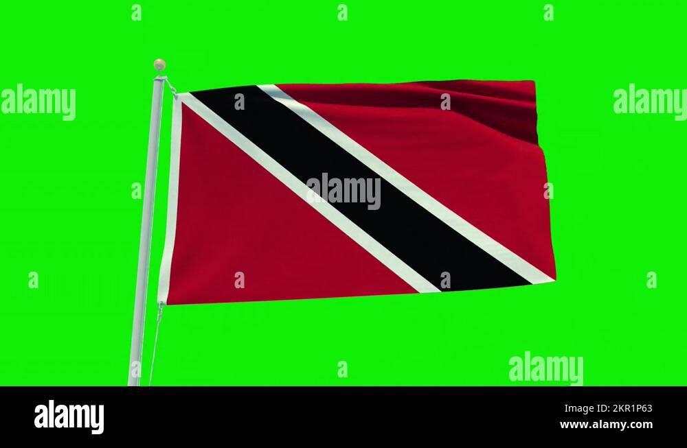 Seamless loop animation of the Trinidad And Tobago flag on a green ...