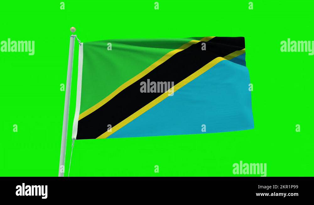 Seamless loop animation of the Tanzania flag on a green screen ...