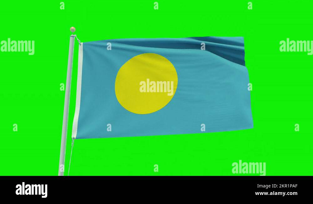 Seamless loop animation of the Palau flag on a green screen background Stock Video Footage - Alamy