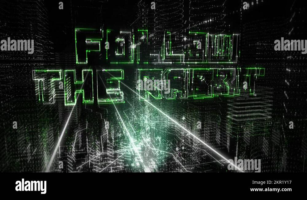 Neon Green Animated 3d Model Appears In A Futuristic Digital Matrix ...