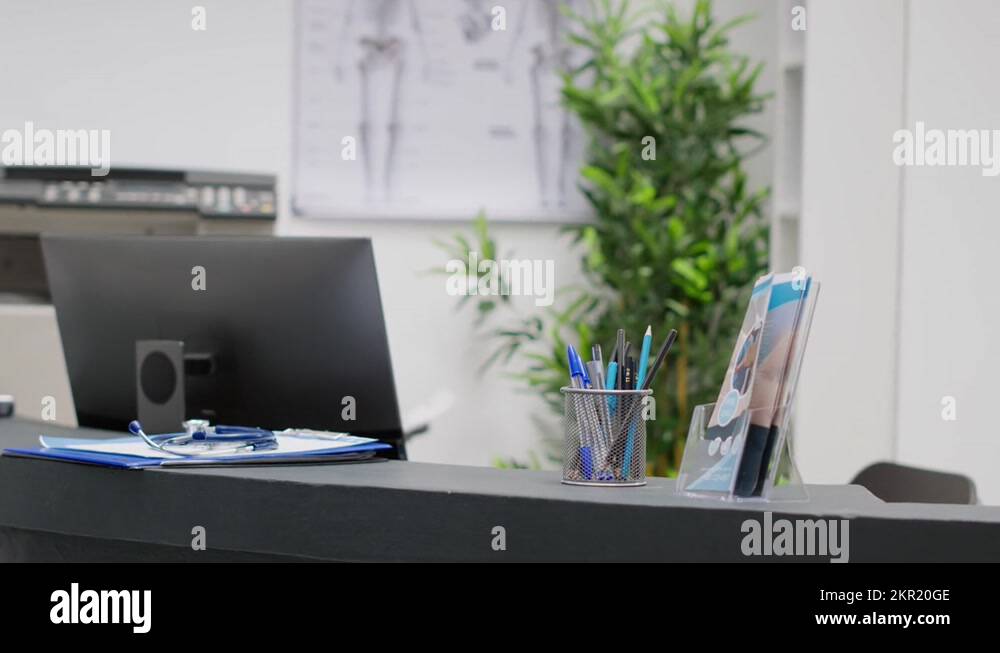 Empty hospital reception counter at emergency clinic Stock Video ...