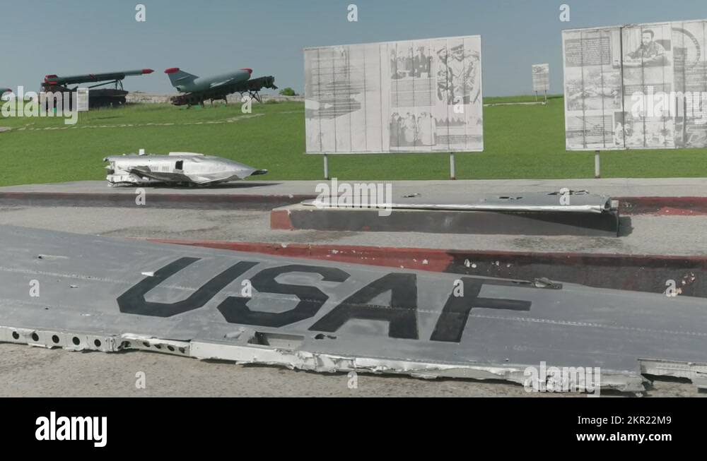 zoom in on the wing of a US U-2 spy plane shot down during cuban ...