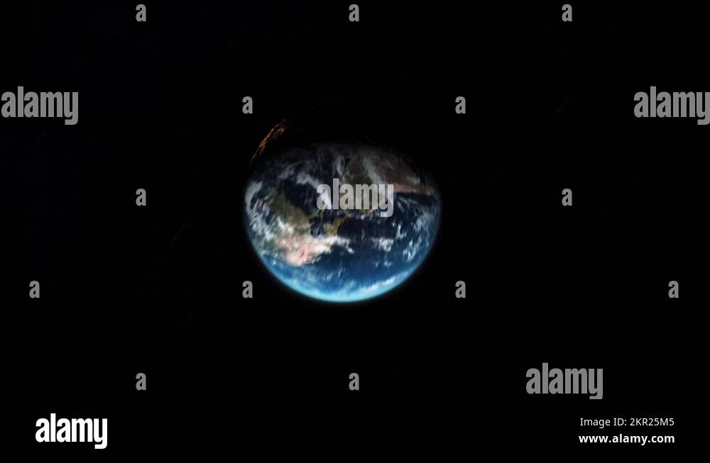 Zooming to Planet Earth Shot with Stars in the Background 4K Stock ...