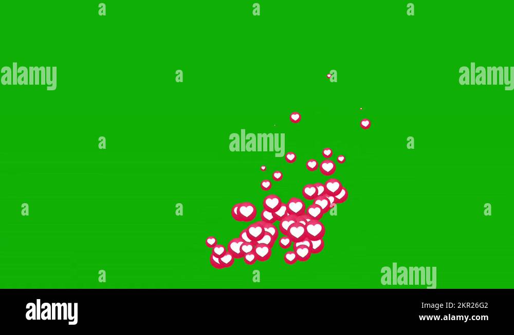 Rising social media heart shapes green screen motion graphics Stock ... Rising social media heart shapes green screen motion graphics Stock ...