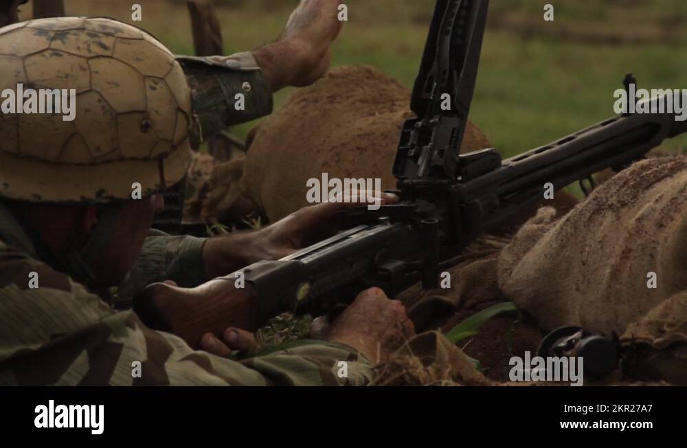 WW2 German Soldiers Fire MG42 in Front-Line Trenches - Combat ...