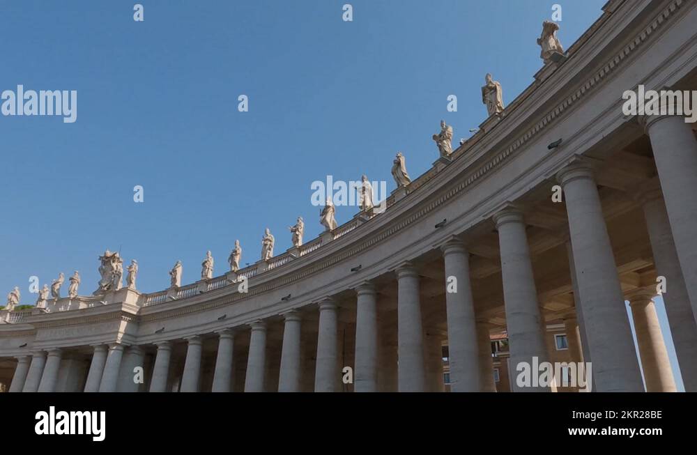 Vatican city colonnade in st peters square Stock Videos & Footage - HD ...