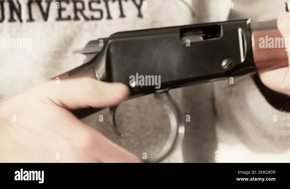 shooting a lever action rifle Stock Video Footage - Alamy