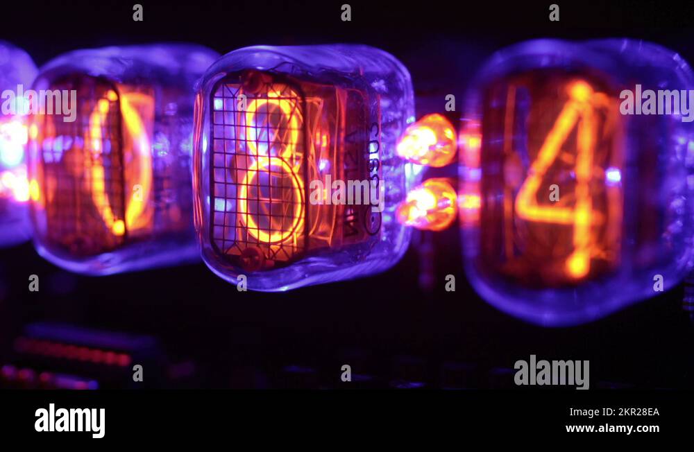 nixie tube clock, a numerical counter Stock Video Footage - Alamy