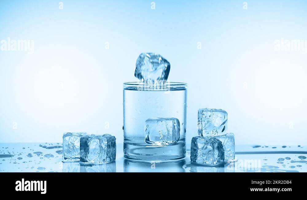 ice cube splash in glass of water, slow motion Stock Video Footage - Alamy