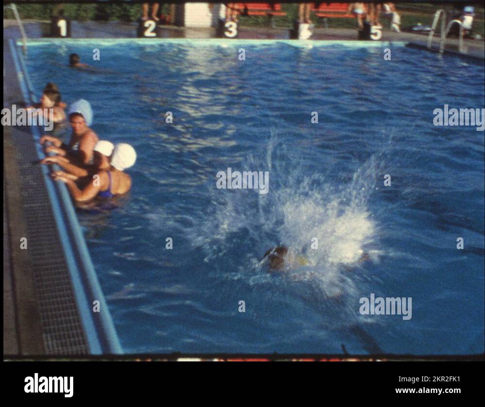 Vintage 8 mm film: Children in swimming pool, 1970s Stock Video Footage ...