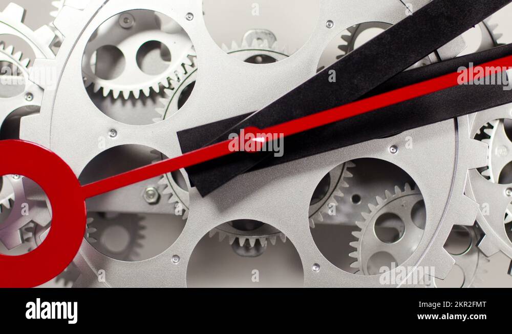 clock face with cogs and dials Stock Video Footage - Alamy