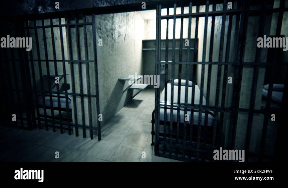 Prison cell walk-through animation Stock Video Footage - Alamy