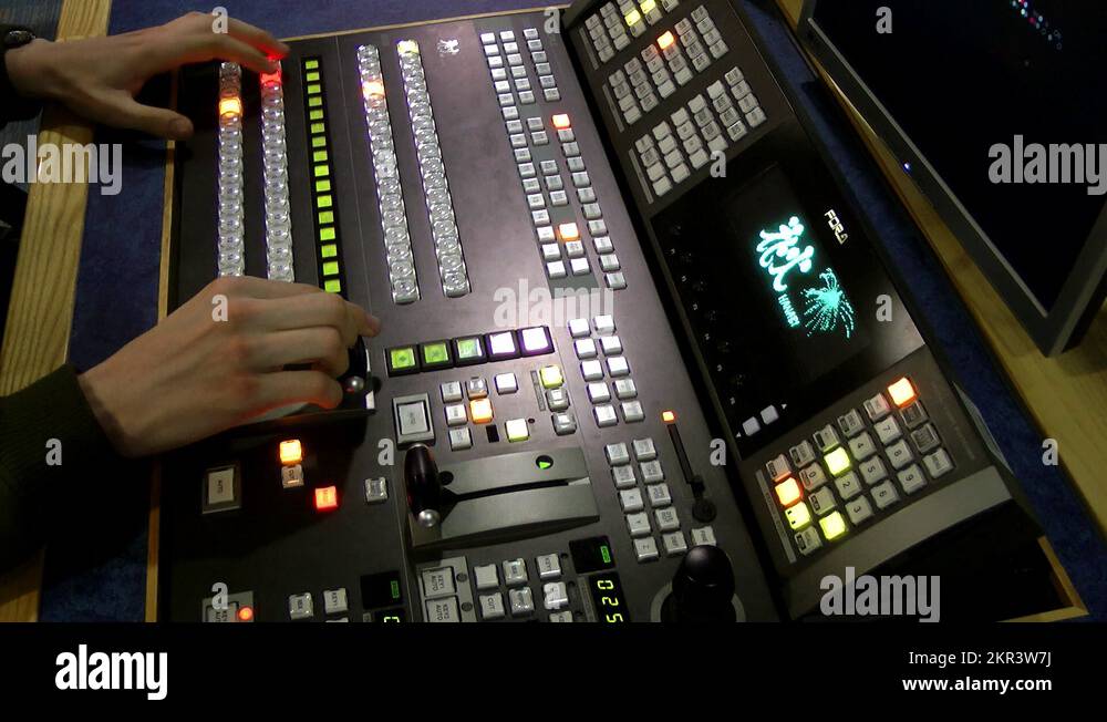 Broadcast TV Studio Production - Television Vision Switcher Stock Video ...