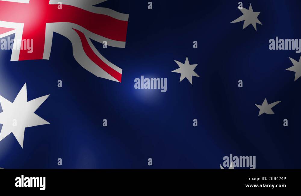 australian flag - looping, waving, paning, a beautiful finish looping ...