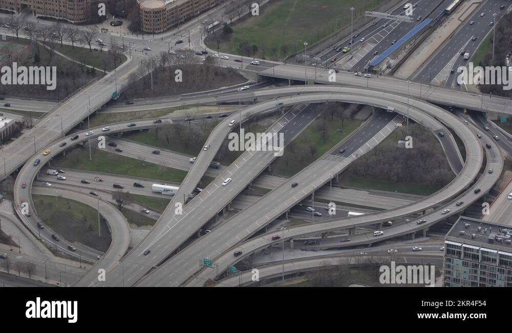 Chicago Commuters Interstate 290, Circle Interchange, Traffic Jam ...