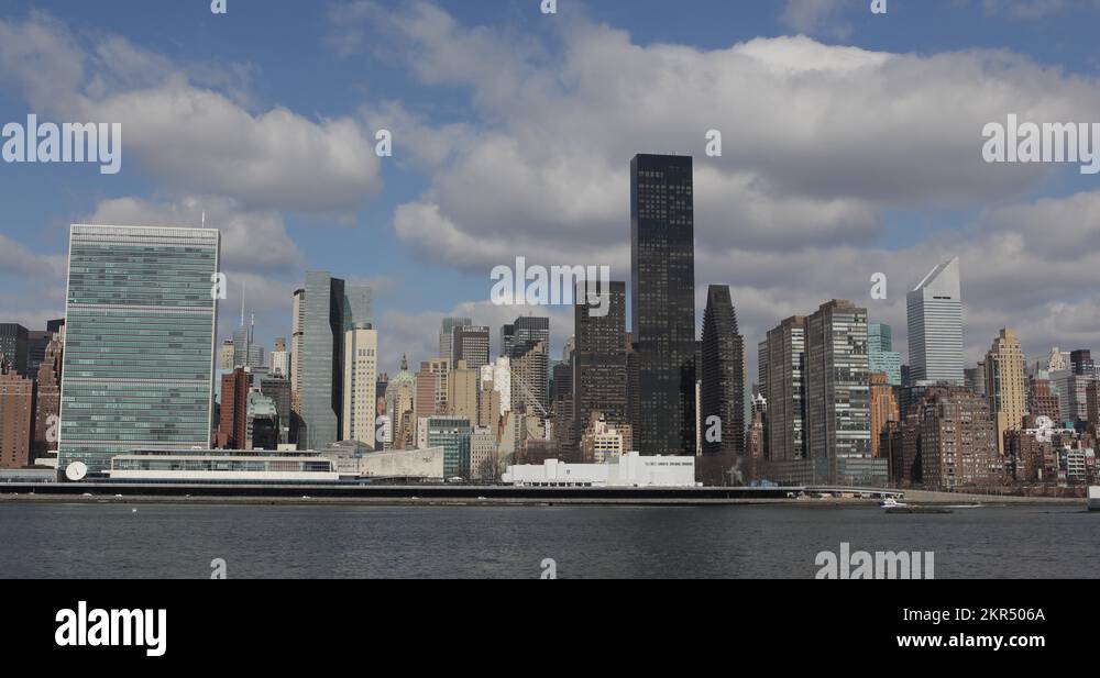 Ultra HD 4K Urban Scene Waterfront, Corporate Towers, NYC Skyline, New ...