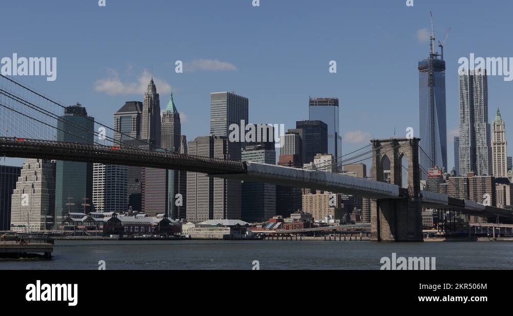 Ultra HD 4K New York City Skyline One World Trade Center Downtown ...