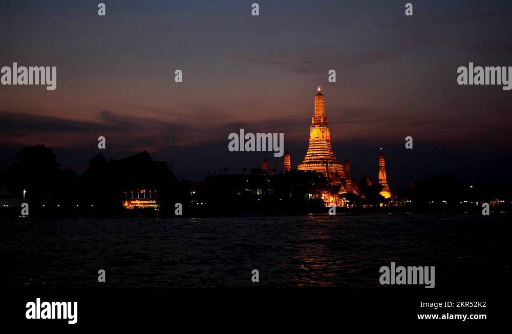 Wat Arun, By Night, Temple of the Dawn in Bangkok, Thailand, Chao ...