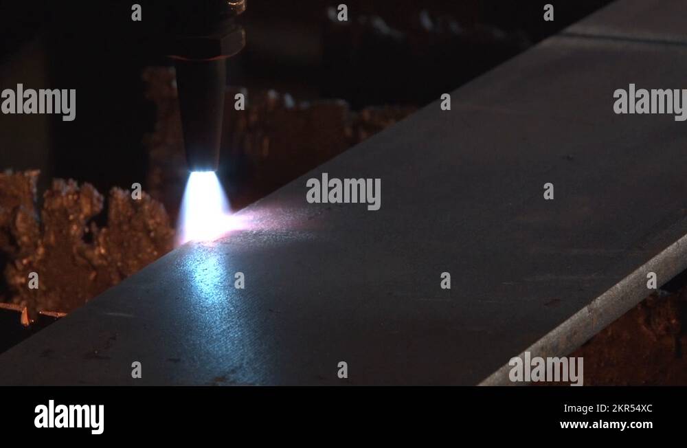 Cutting structural steel with profile cutter (normal) PAL Stock Video ...